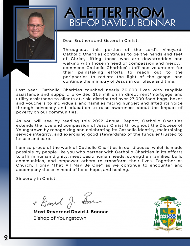 letter-from-bishop | Catholic Charities Diocese of Youngstown